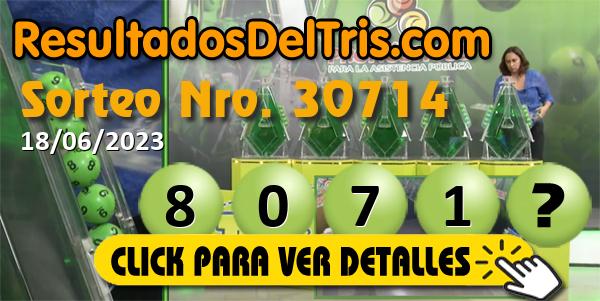 Resultado sorteo Tris De las Tres 30714.Gana miles de pesos